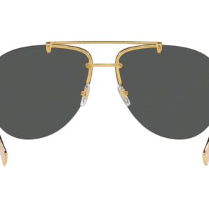 Versace Woman Sunglasses Gold Frame, Dark Grey Lenses, 63MM