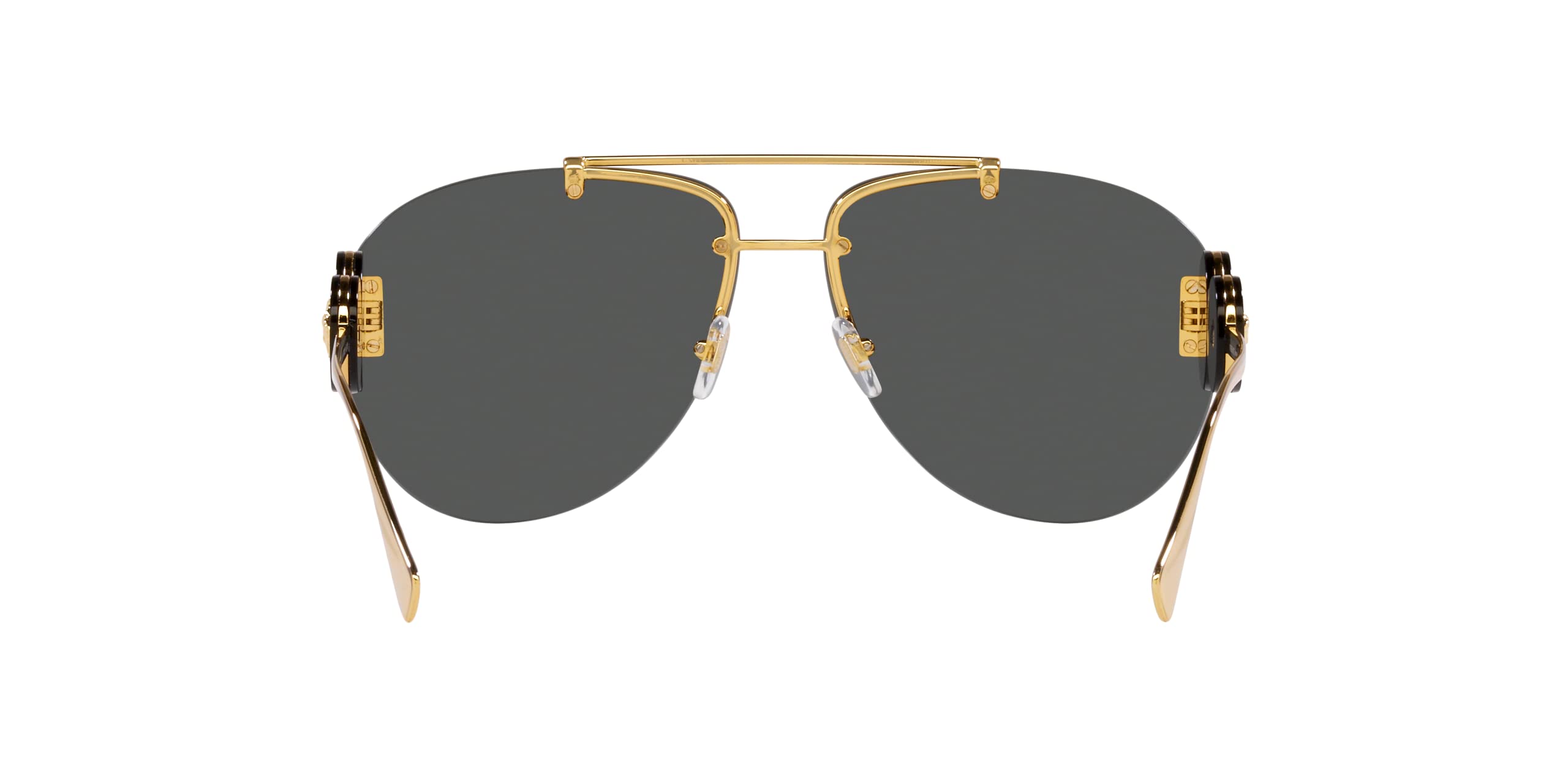 Versace Woman Sunglasses Gold Frame, Dark Grey Lenses, 63MM