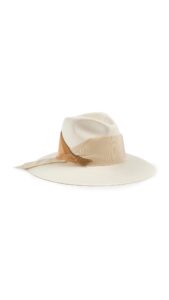 freya women's gardenia straw hat, white - bone/caramel, s-m