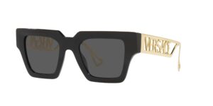 versace woman sunglasses black frame, dark grey lenses, 50mm