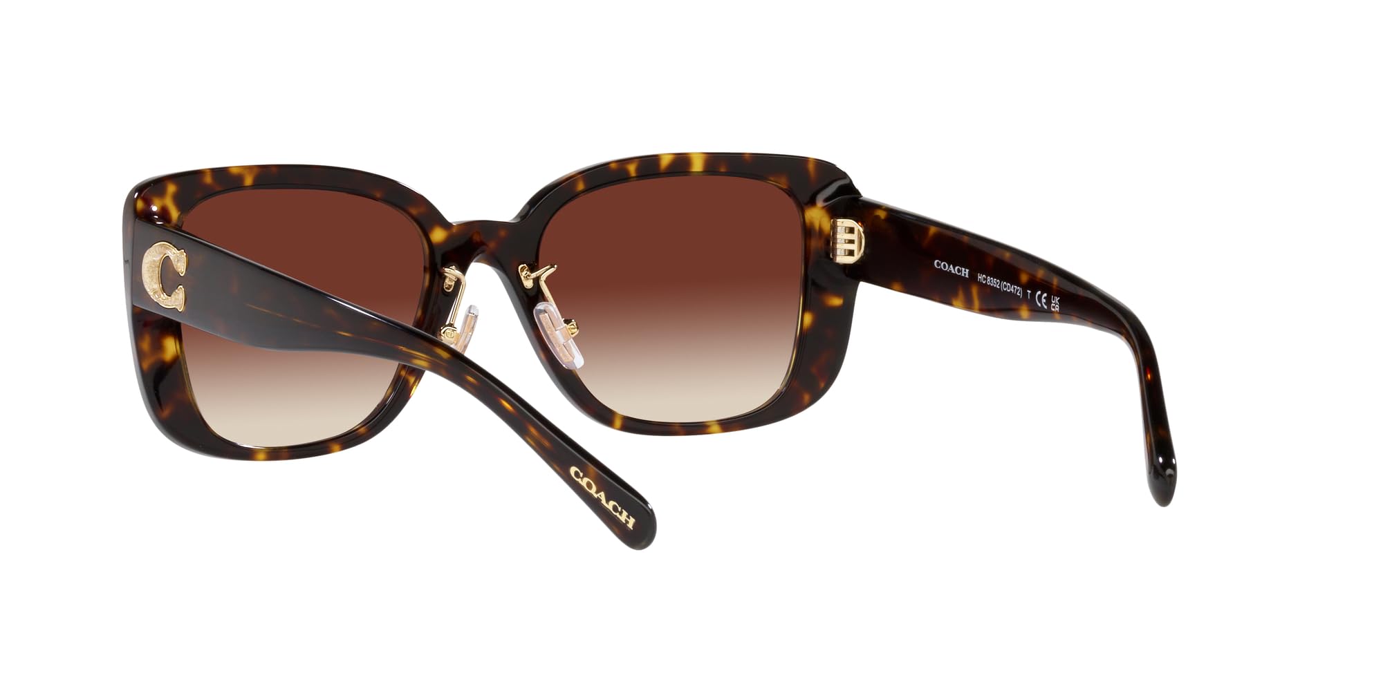 Coach HC8352 Sunglasses, Dark Tortoise/Dark Brown Gradient, 54 mm