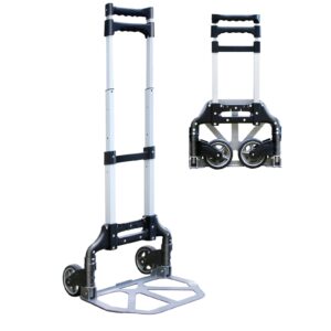 jxufdho hand truck foldable portable folding dolly, folding hand truck foldable dolly portable dolly hand cart 180 lbs capacity aluminium trolley luggage cart for moving home, auto, office,travel use