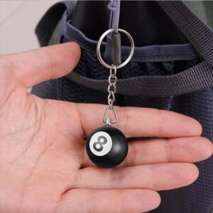 kapitomanio 8 Ball Keychain Cool 8 Billiard Ball Keychains for Men, Lucky Black NO.8 Resin Ball Jewelry Gift