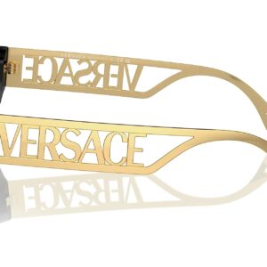 Versace VE 4432U GB1/87 Black/Gold Plastic Fashion Sunglasses Grey Lens