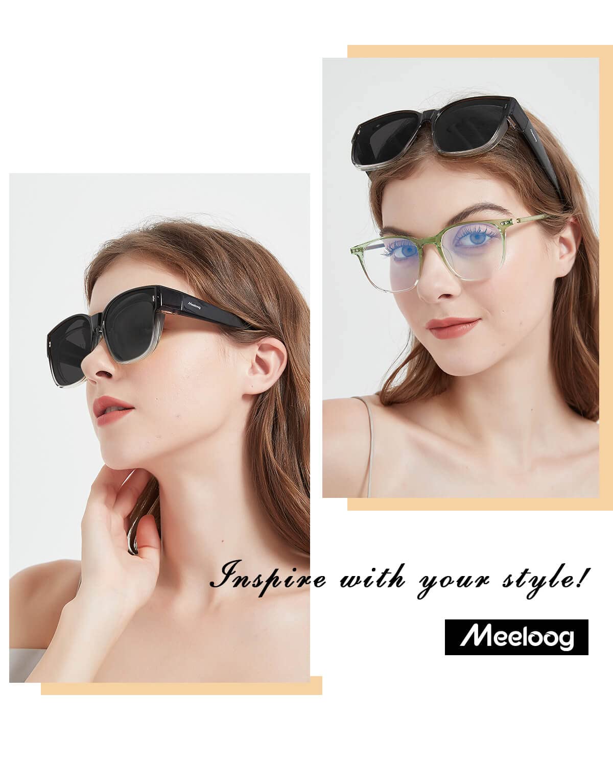 Meeloog Large Polarized Fit Over Glasses Sunglasses For Women Men, Oversized Trendy Square Shades For Driving Riding MST0110 (P1 Gradient Black Frame/Black Lens)