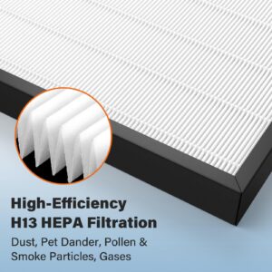 Air400 Replacement Filter for Bissell Air400, H13 True HEPA and Activated Carbon Pack with 8 Pre-Filter, Compared to Part #2521,2520,3365