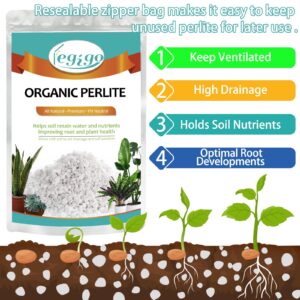 Legigo 2 Quarts Organic Horticultural Perlite for Plants Indoor- Natural Horticultural Soil Additive Conditioner Mix for Improves Drainage, Ventilation and Root Growth