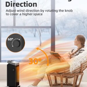 BREEZOME Space Heater, 1500W Fast Heating Heater for Indoor Use, Ceramic Electric Heater for Home with Thermostat, 90° Oscillating Portable Heater with Remote