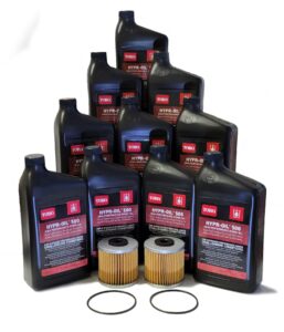 toro genuine oem hydraulic oil change kit (compatible with hydro-gear 72881 kit) with 2-71943 144-6603 hydro oil filters z-master bad boy ferris gravely scag