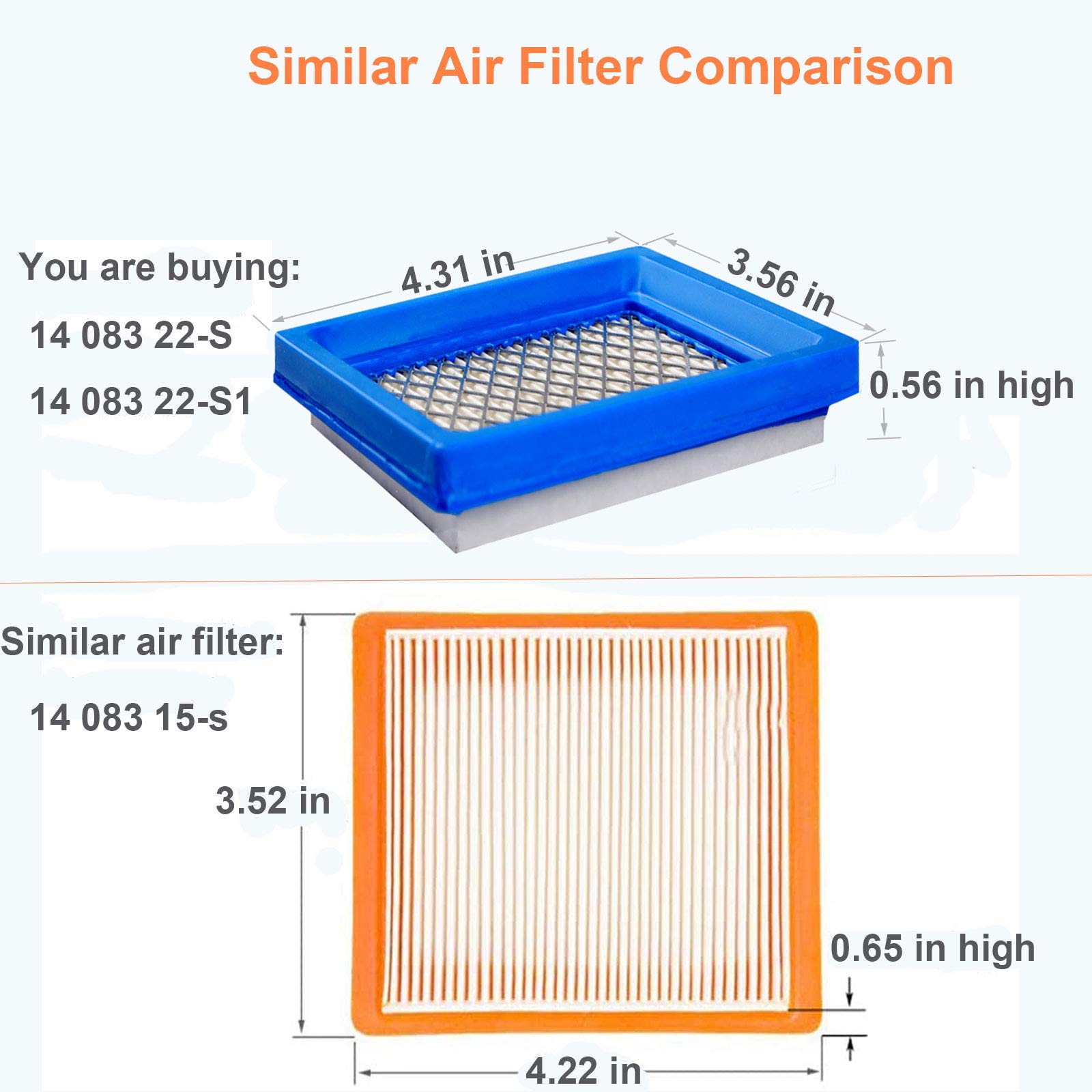 Fremnily Compatible with 5 Pack 14-083-22-S Air Filter for Kohler XT650 XT675 Engine Lawnboy Toro Lawn Mower Air Filter, 1408322s 14-083-22-S1 Air Filter