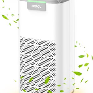 WELOV Air Purifiers for Home Large Room: H13 HEPA Air Purifiers for Pet Allergy, 1570 Sq Ft Coverage Air Quality Monitor Removes Pet Hair Dander Pollen Smoke Dust Mold, 23dB Air Purifiers for Bedroom