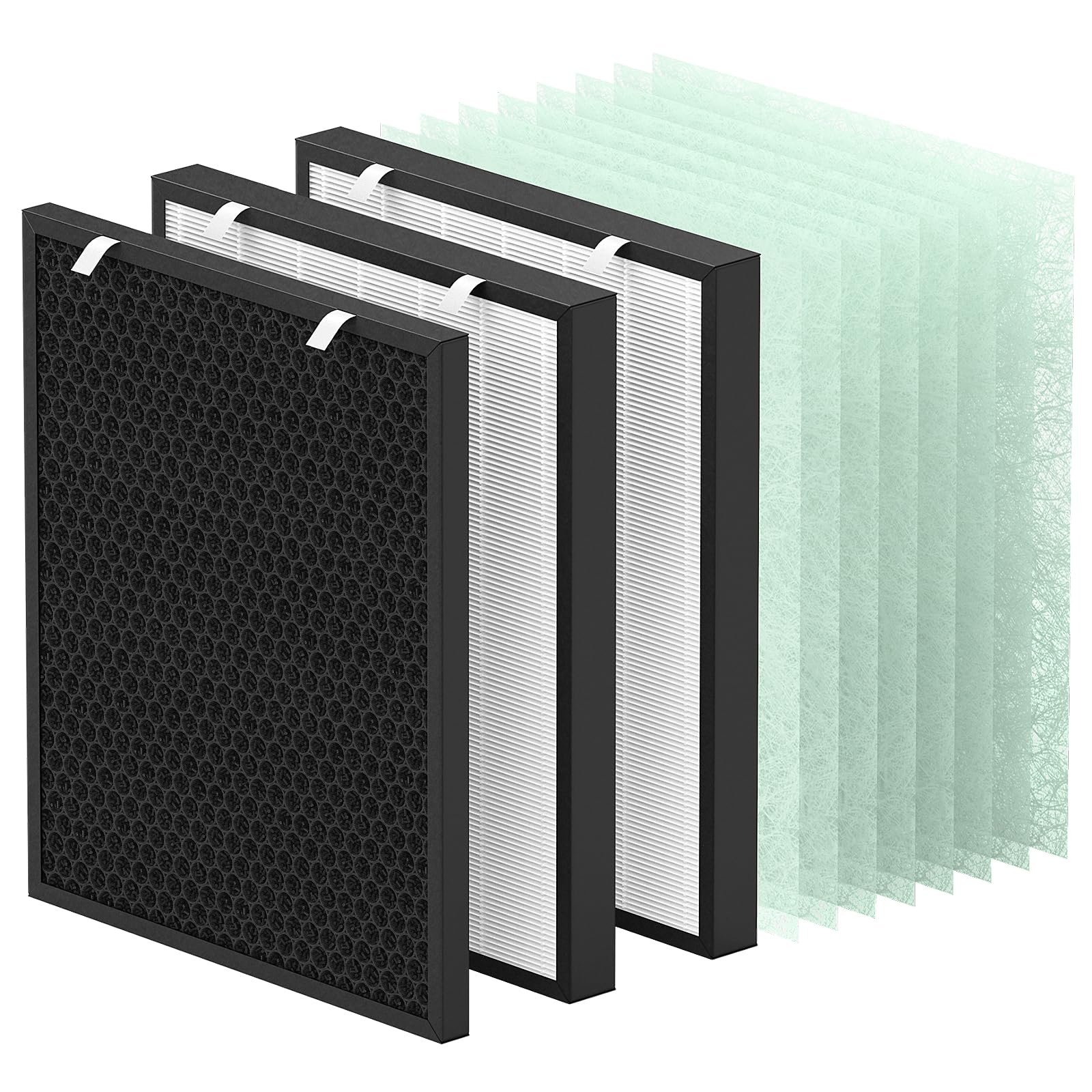 Air400 Replacement Filter for Bissell Air400, H13 True HEPA and Activated Carbon Pack with 8 Pre-Filter, Compared to Part #2521,2520,3365