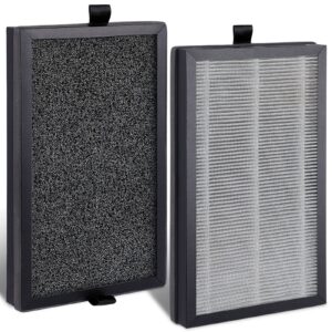 priestley air purifier replacement filter, true hepa replacement filter with 3 stage filtration, removes 99.97% smoke, odor, dust for bedroom & office, 2 pack