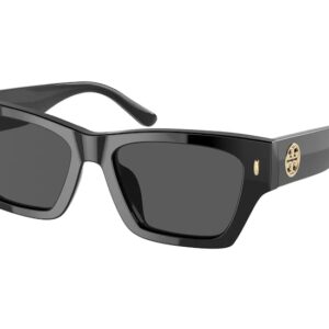 Tory Burch TY7169U 170987 52MM Black/Solid Grey Rectangular Sunglasses for Women + BUNDLE With Designer iWear Eyewear Kit