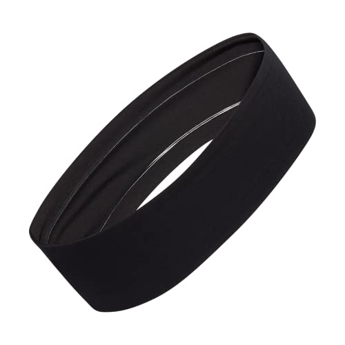 adidas Alphaskin Elastic Headband, Black/White/2, One Size