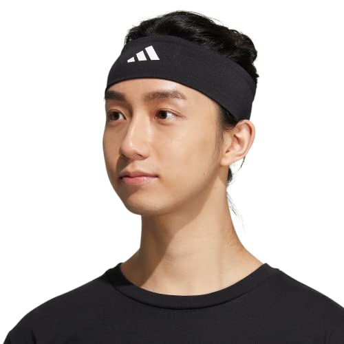 adidas Alphaskin Elastic Headband, Black/White/2, One Size