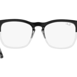 Ray-Ban RX4487V Steve Square Prescription Eyewear Frames, Black on Transparent/Demo Lens, 54 mm