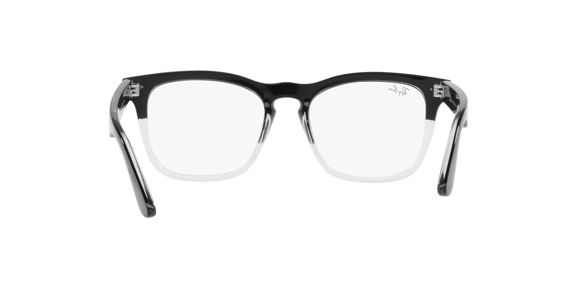 Ray-Ban RX4487V Steve Square Prescription Eyewear Frames, Black on Transparent/Demo Lens, 54 mm