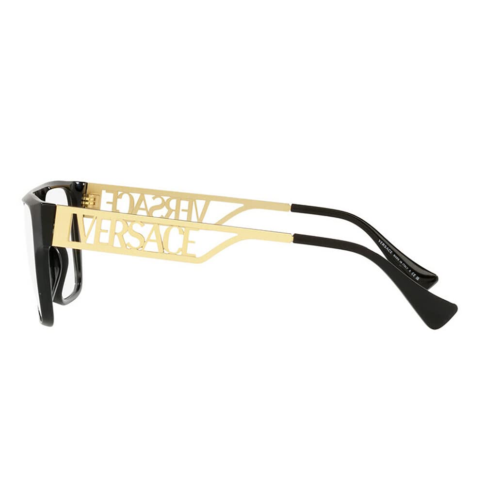 Versace VE 3326U GB1 Black Plastic Rectangle Eyeglasses 53mm