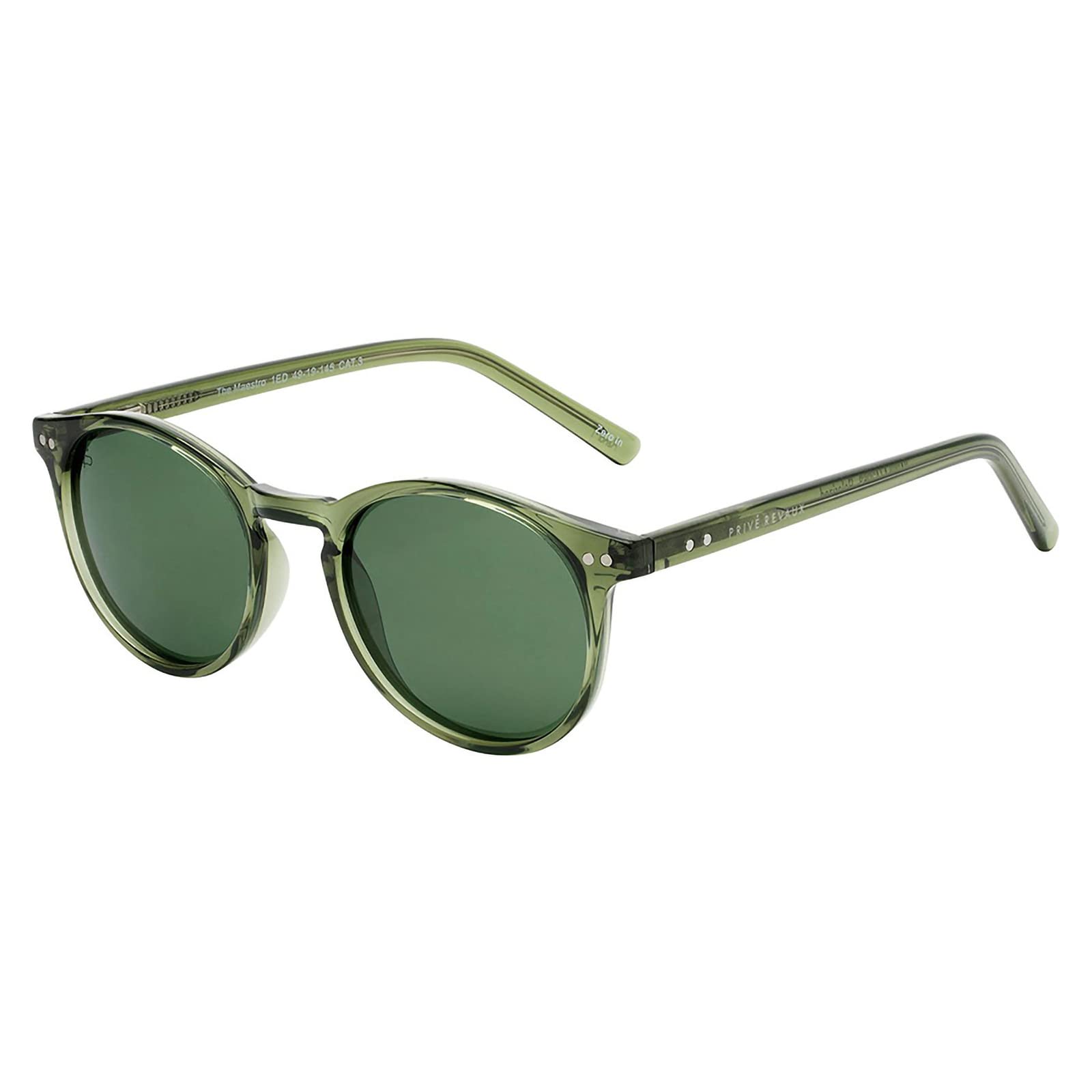 Prive Revaux The Maestro Classic Round Sunglasses – Polarized, 100% UV Protection – For Men & Women – Hunter Green