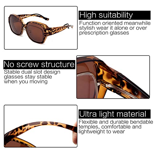 Face Shadow Over Glasses Sunglasses for Women Polarized UV Protection, Fit Over Prescription Glasses Sunglasses Lightweight