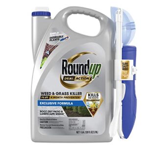 roundup dual action weed & grass killer plus 4 month preventer with sure shot wand, 1 gal.