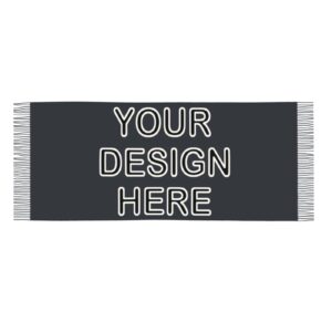 Custom Women's Scarf Winter Warm Personalized Scarf Add Picture Text Logo Custom Design Women's Shawl Black