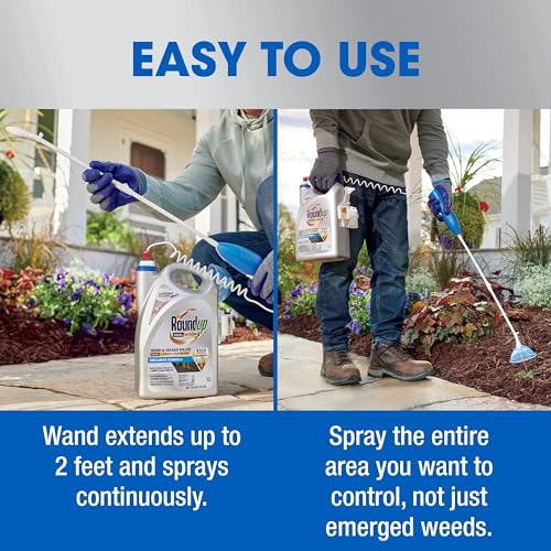 Roundup Dual Action Weed & Grass Killer Plus 4 Month Preventer with Sure Shot Wand, 1 gal.