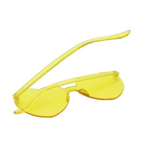 NUDALA 24 Pack Heart Rimless Sunglasses Love Candy Bachelorette Party Glasses Funky Transparent Sunglasses Party Favor (24 YELLOW)