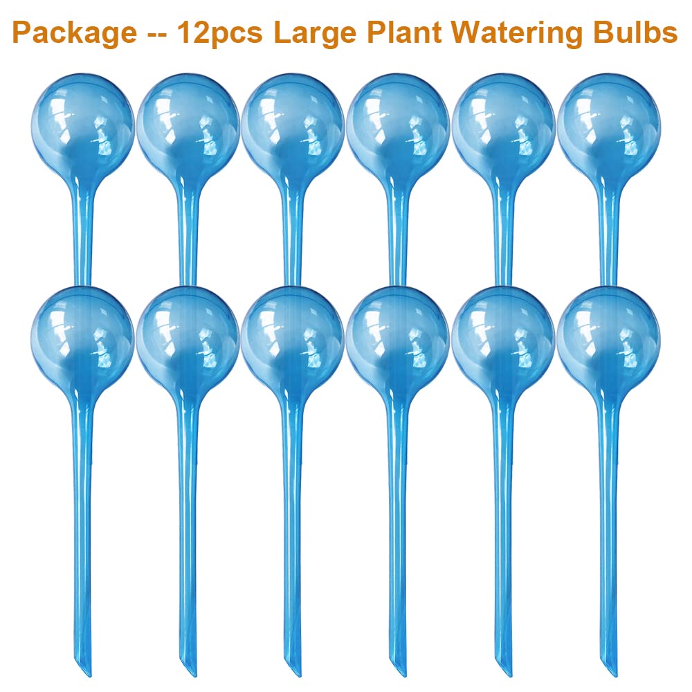 MOONSOUND Large 12pcs Plant Watering Globes, Plastic Plant Garden Self Watering Devices, Plant Automatic Waterer Self Watering Bulbs for Indoor Outdoor Potter Plants