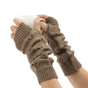 pohadon fairy grunge gloves alt emo goth accessories fingerless ripped long sleeve arm warmers y2k gyaru arm sleeve harajuku egirl (one size,brown)