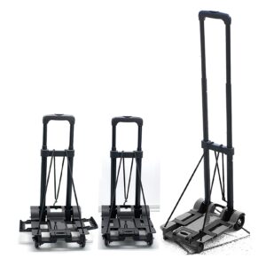 Foldable Plastic Folding Cart Lightweight Folding Shopping Trolley Mini Luggage Hand Truck for Travel Shopping Moving Office Use (2-Wheels)