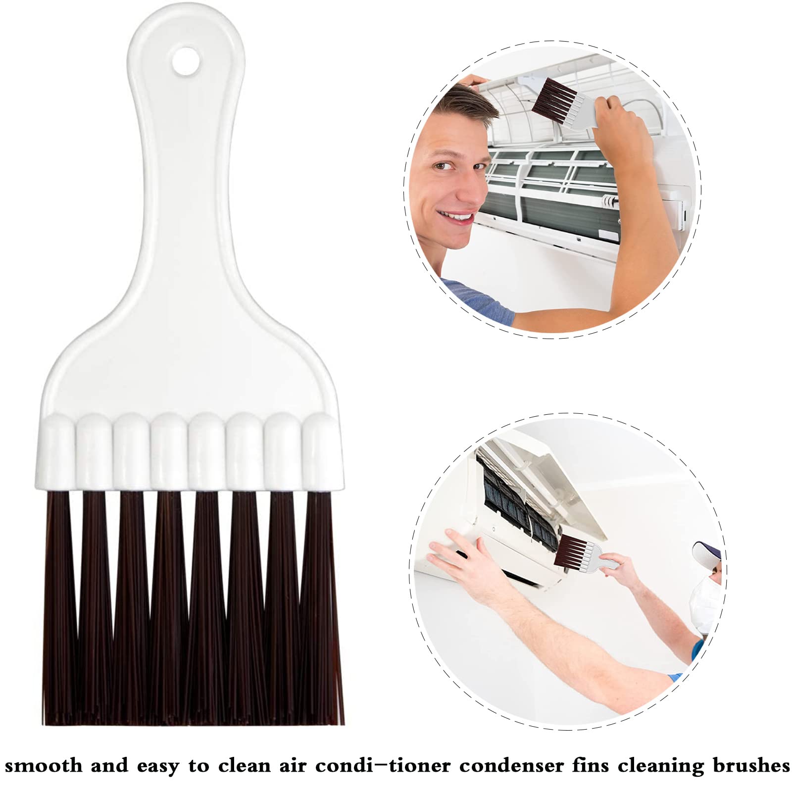 Yishem 7 Pcs Air Conditioner Fin Cleaner Set Air Conditioner Condenser Fin Comb Straightener Comb Fin Cleaning Brush Refrigerator Coil Cleaning Whisk Brush Metal Fin Evaporator Radiator Repair Tool