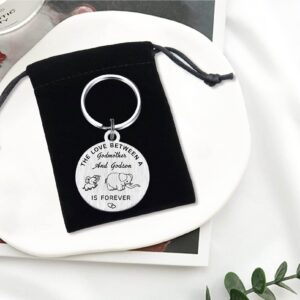 BAZLJY Godmother Gifts from Godson - Best Godmother Keychain - Godmother Birthday Gifts - Christmas Gifts for Godmother