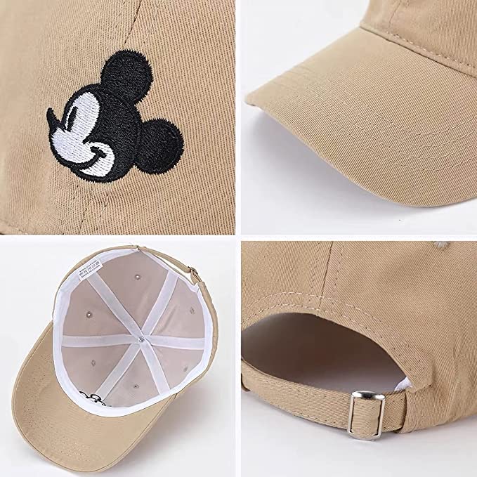 Cartoon Baseball Cap Embroidery and Printing Sun Hats Men Women Hip Hop Baseball Hat for Outdoor Sports Decoration (Khaki)