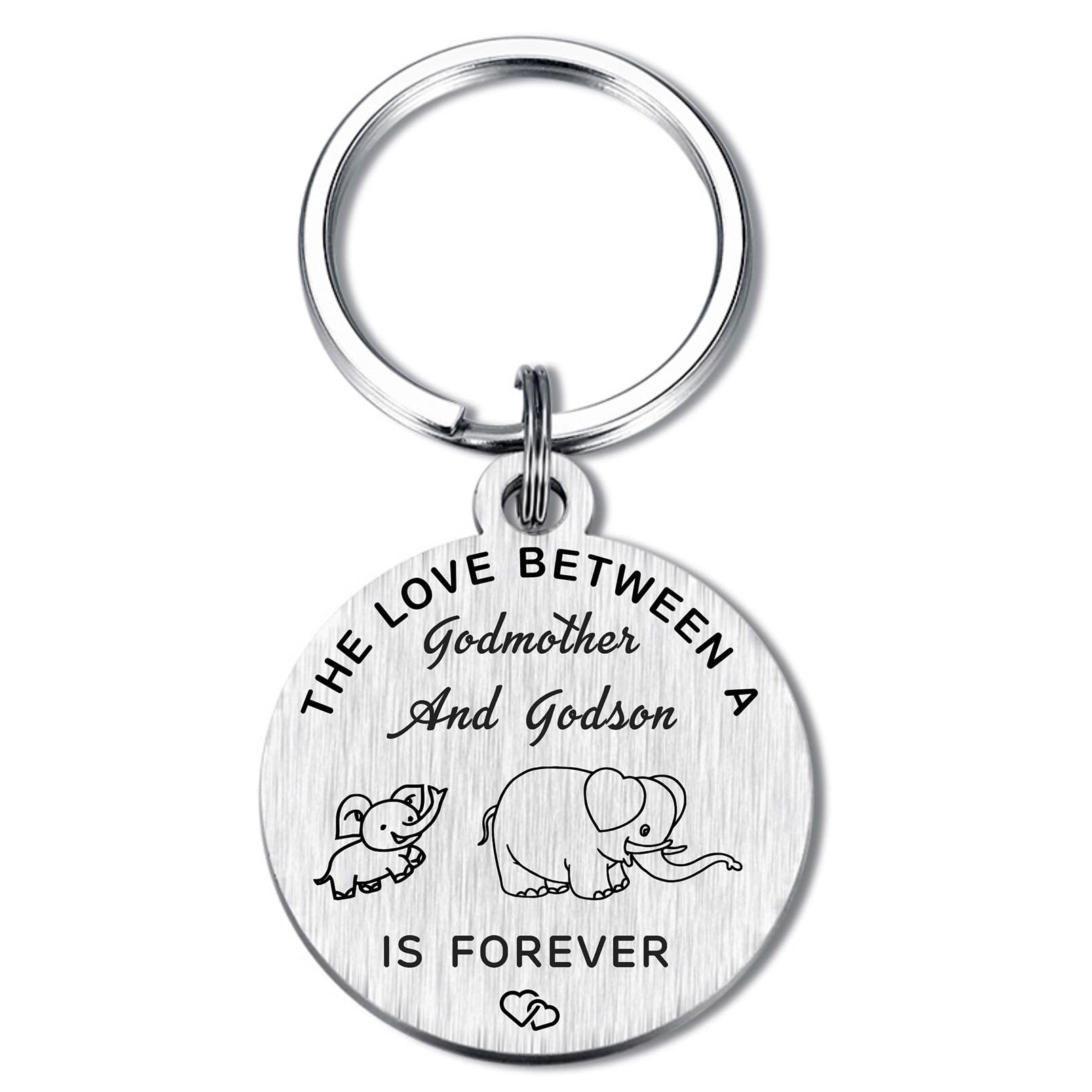 BAZLJY Godmother Gifts from Godson - Best Godmother Keychain - Godmother Birthday Gifts - Christmas Gifts for Godmother