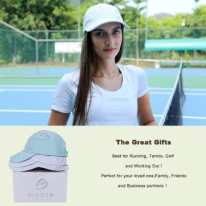 Womens Hats Summer Baseball Caps Ponytail, 3 Pack Cute Light Blue Women's Baseball Hat Fashionable Hats & Caps (Blue, White, White)