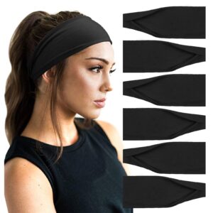 dreshow yoga sports headbands for women elastic non-slip headbands workout running hair bands 6 pack