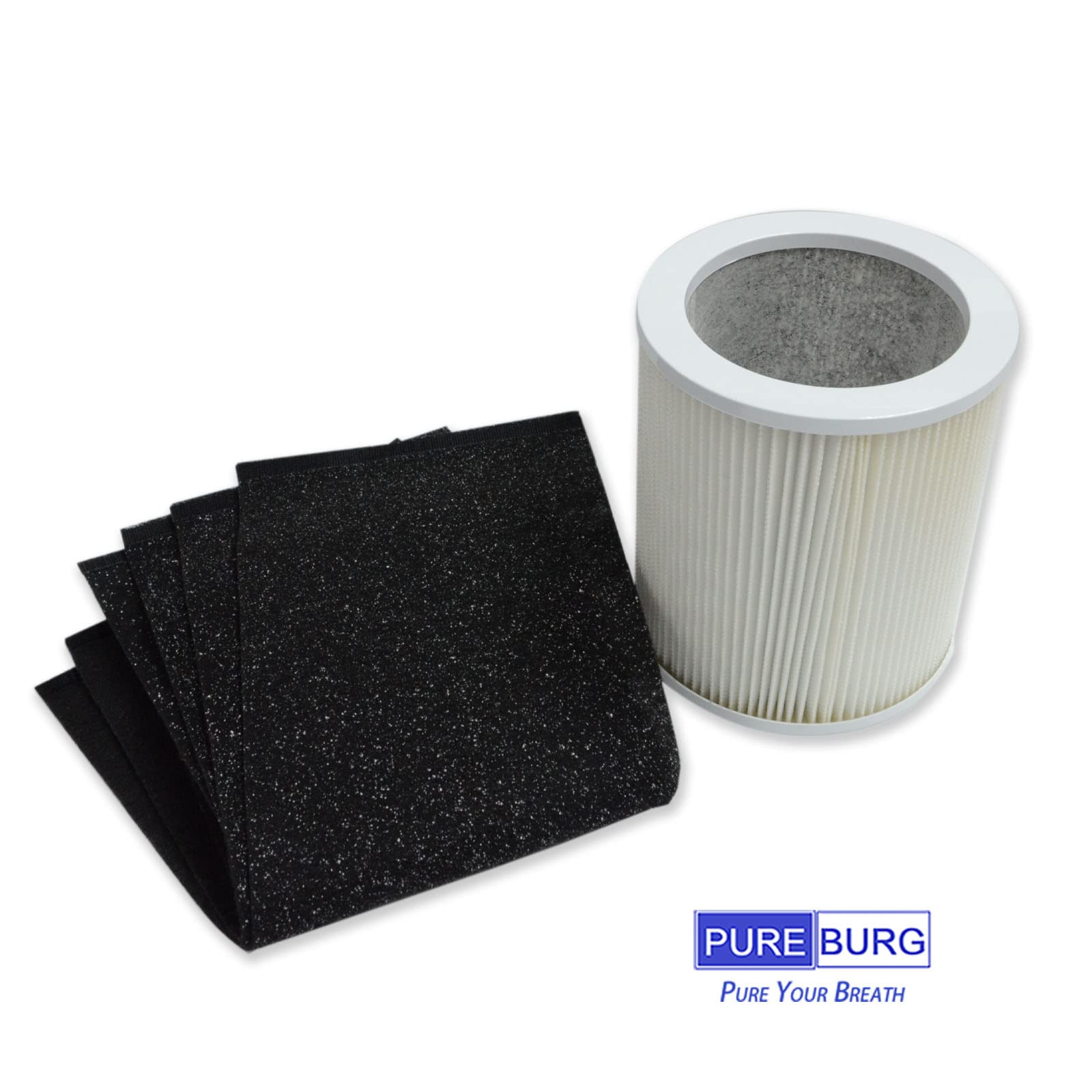 PUREBURG Replacement Filter Set Compatible with Hunter HP670 Air Purifier, H13 HEPA + 4 x Activated Carbon Pre-Filter Air Clean Dust VOCs Odor