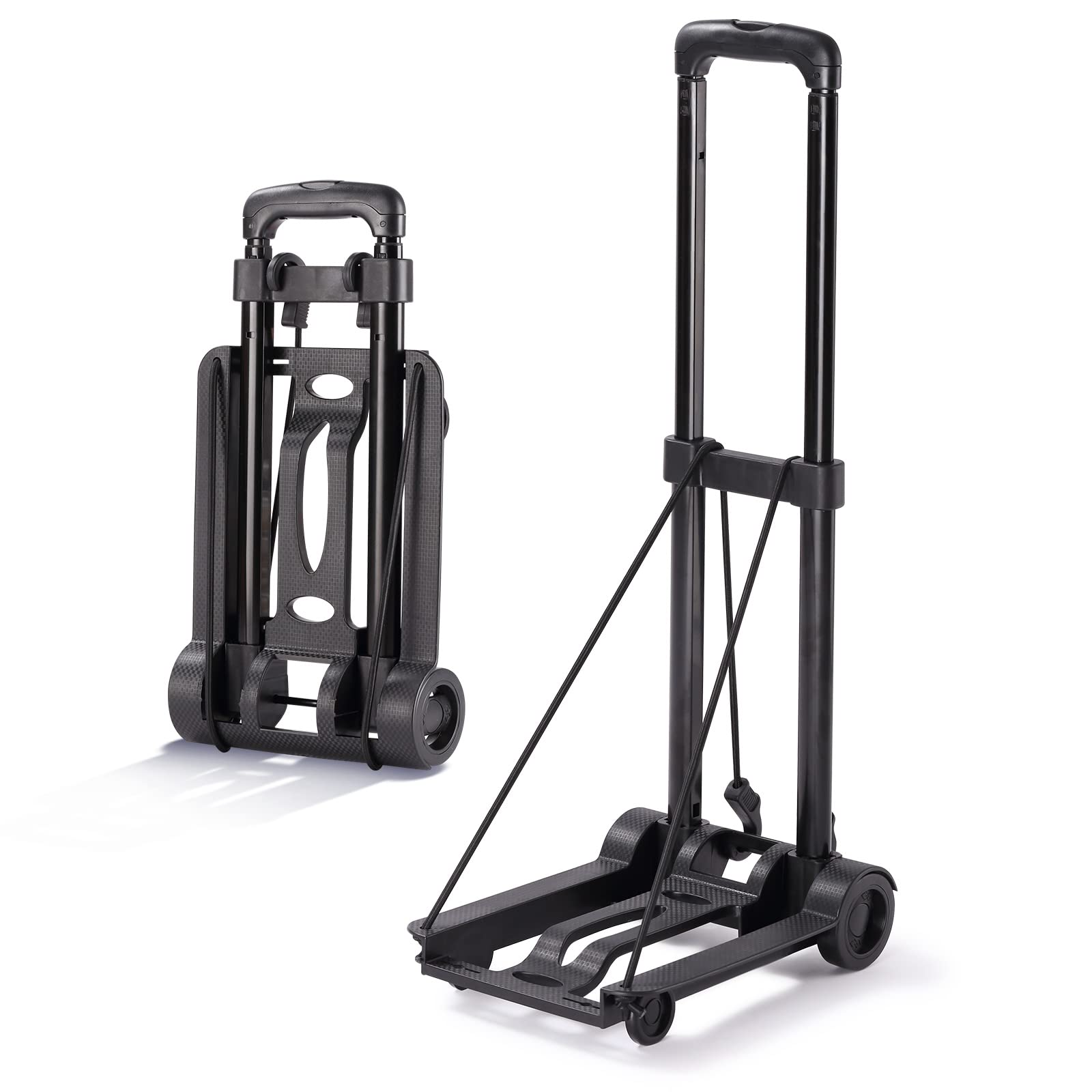 Jogtlyer Folding Hand Truck Lightweight,Foldable Dolly with 2 Directional Wheels,50 lbs Samll Hand cart for Luggage,Dolly for Moving Travel Shopping Airport Office Use