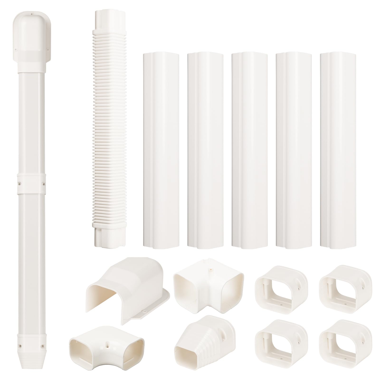 BEWAVE 3" 10 Ft AC Line Cover Kit, Decorative PVC Tubing Cover Kit for Mini Split Air Conditioners and Heat Pumps