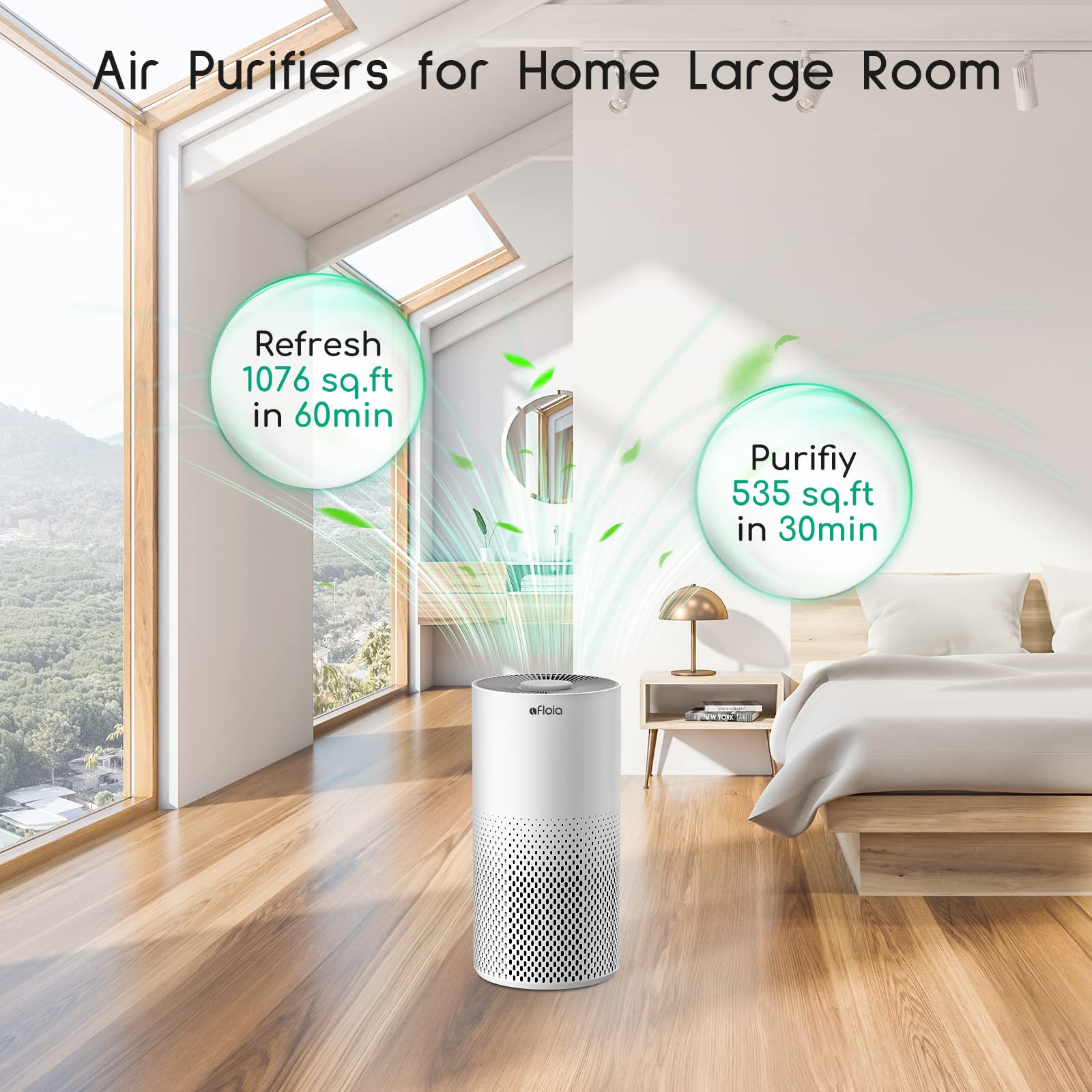 Afloia Air Purifiers, Normal and Smart WiFi Air Purifiers for Home Large Room