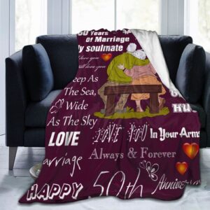 50th anniversary blanket gifts, i love you gifts for her wedding anniversary, happy birthday gift for wife from husband ideas, unique gifts for wife who has everything, w50 xl60