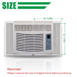 Forestchill Window Air Conditioner Side Panel with frame, Room AC Accordion Filler Curtain Kit Replacement, Include Window AC Side Panels & Frames (White, Fit 8,000 BTU Units)