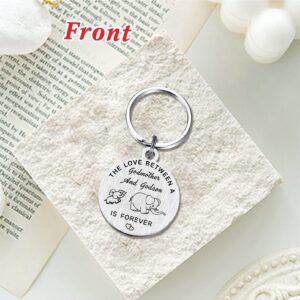 BAZLJY Godmother Gifts from Godson - Best Godmother Keychain - Godmother Birthday Gifts - Christmas Gifts for Godmother