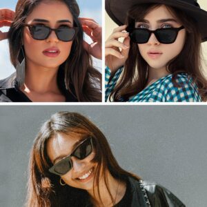 JOOX Narrow Trendy Square Cat Eye Sunglasses for Women, Small Frame with Polarized UV400 Protection Lenses