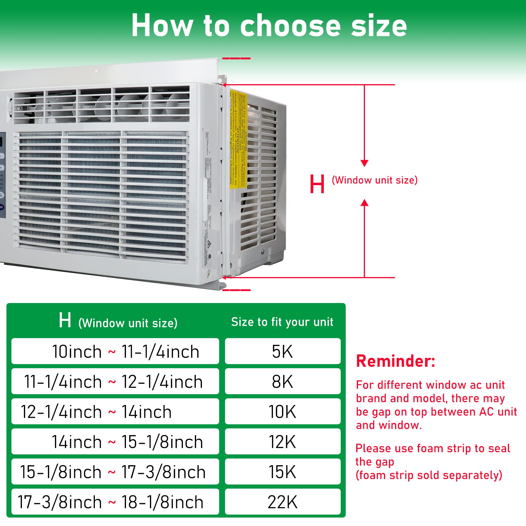 Forestchill Window Air Conditioner Side Panel with frame, Room AC Accordion Filler Curtain Kit Replacement, Include Window AC Side Panels & Frames (White, Fit 8,000 BTU Units)