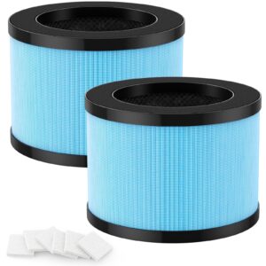 mk01 mk06 air filter replacement compatible with mk01 mk06, tolife tz-k1, kloudi dh-jh01, pomoron mj001h/mj012h air purifier, pack of 2 with extra 6-pieces essential oil pad