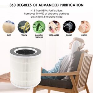 Flintar VK-6067B True HEPA Replacement Filters, Compatible with Vremi and HOKEKI VK-6067B Air Purifier, 3-in-1 H13 Grade True HEPA and Activated Carbon Filter Set (2 - Pack)