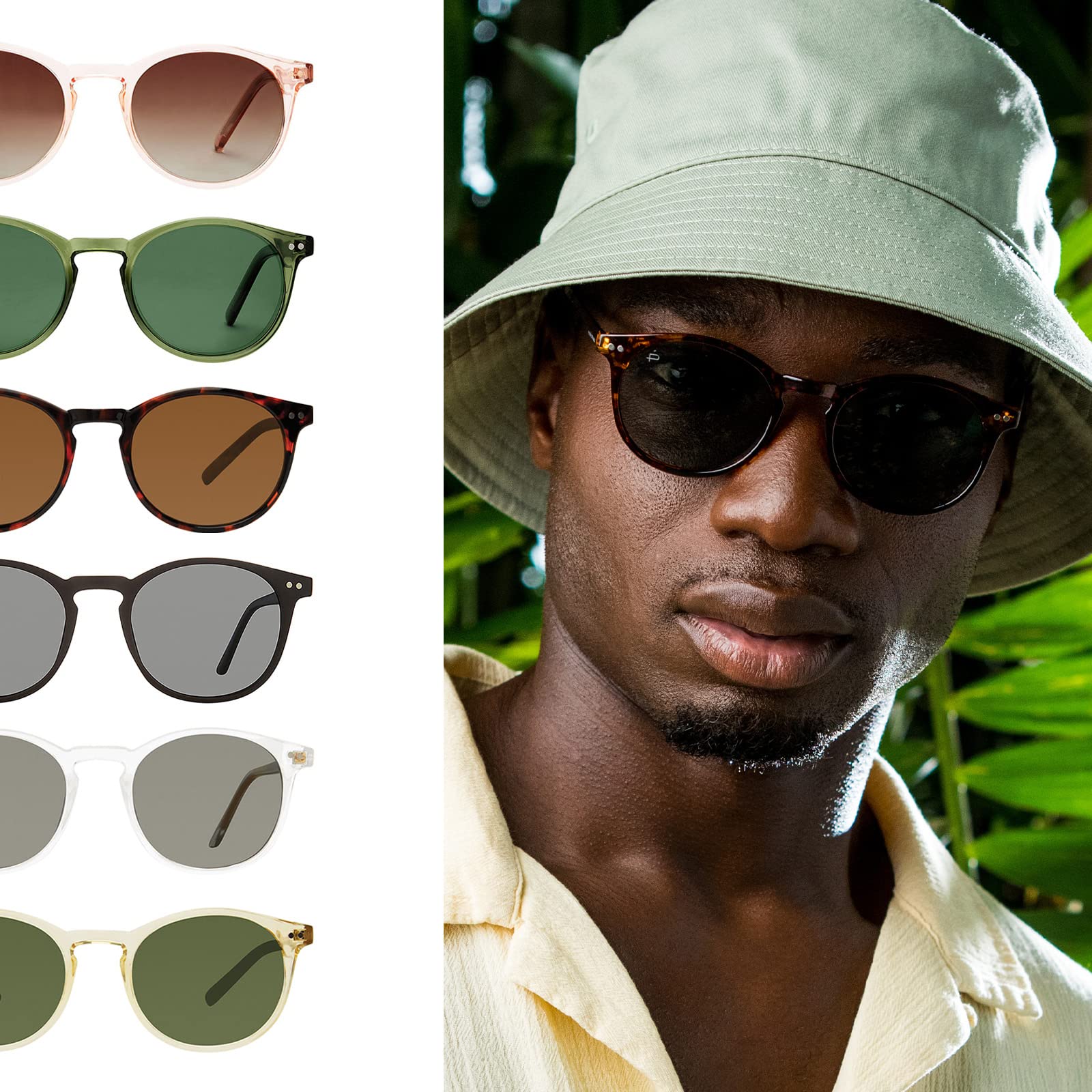 Prive Revaux The Maestro Classic Round Sunglasses – Polarized, 100% UV Protection – For Men & Women – Hunter Green